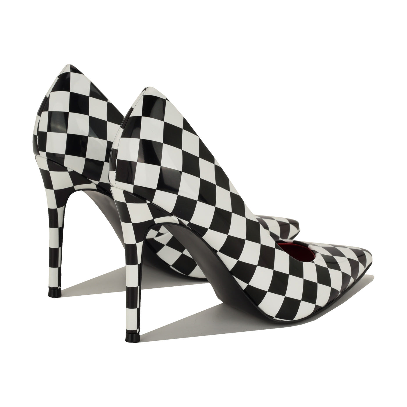 Women's Fresh Pointy Toe Pumps - Black and White Checker | Nine West