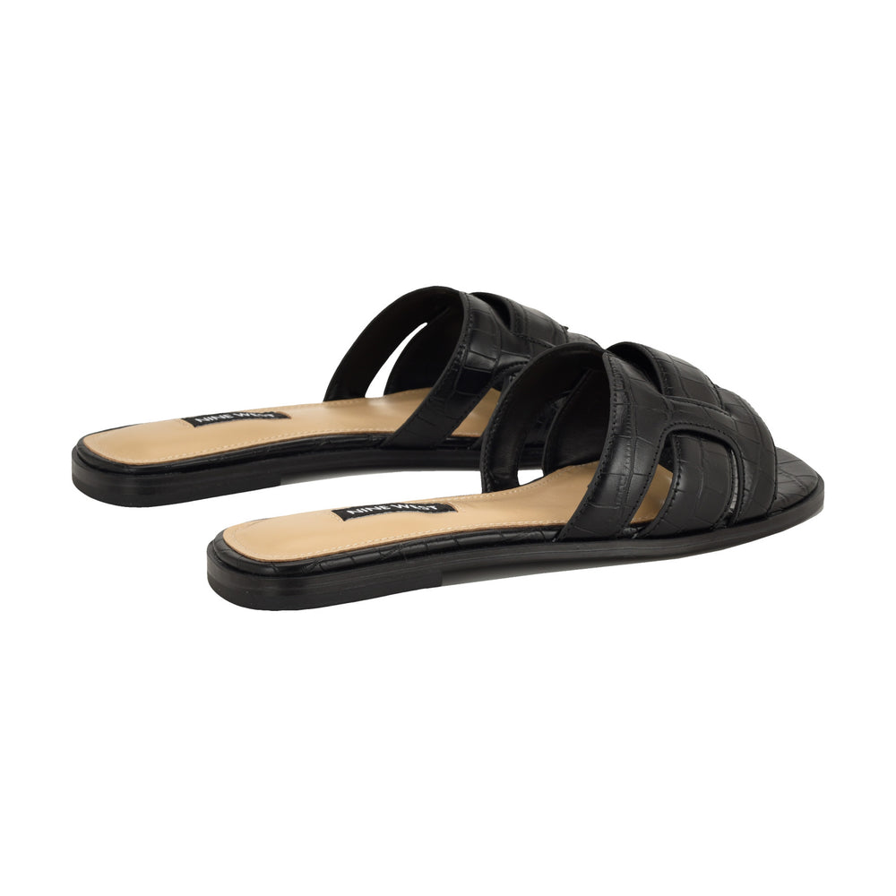 Women's Germani Flat Slide Sandals - Jet Black | Nine West