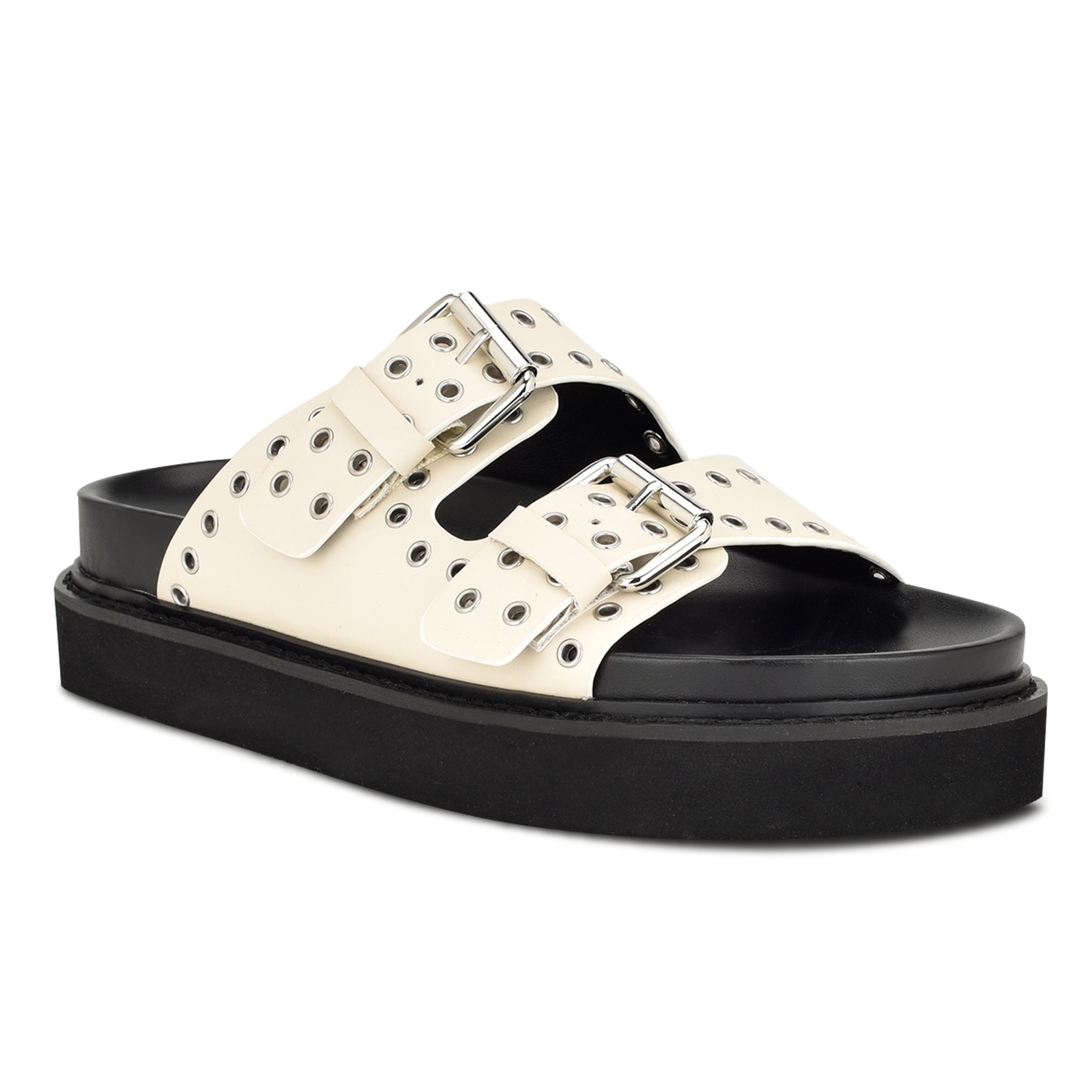 Eleny Buckle Slide Sandals - Nine West