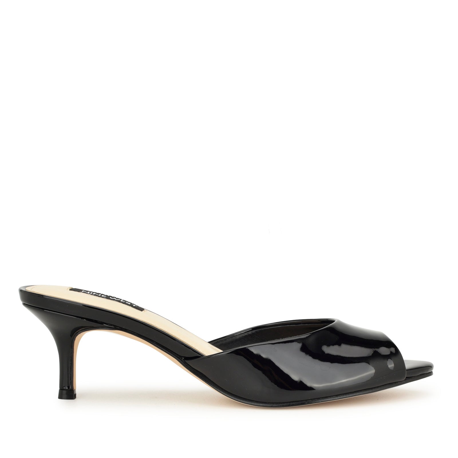 Women's Luvlie Heeled Slide Sandals - Black Patent | Nine West