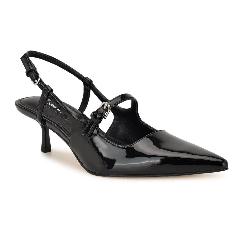Women's Amayo Slingback Pumps - Black Patent | Nine West