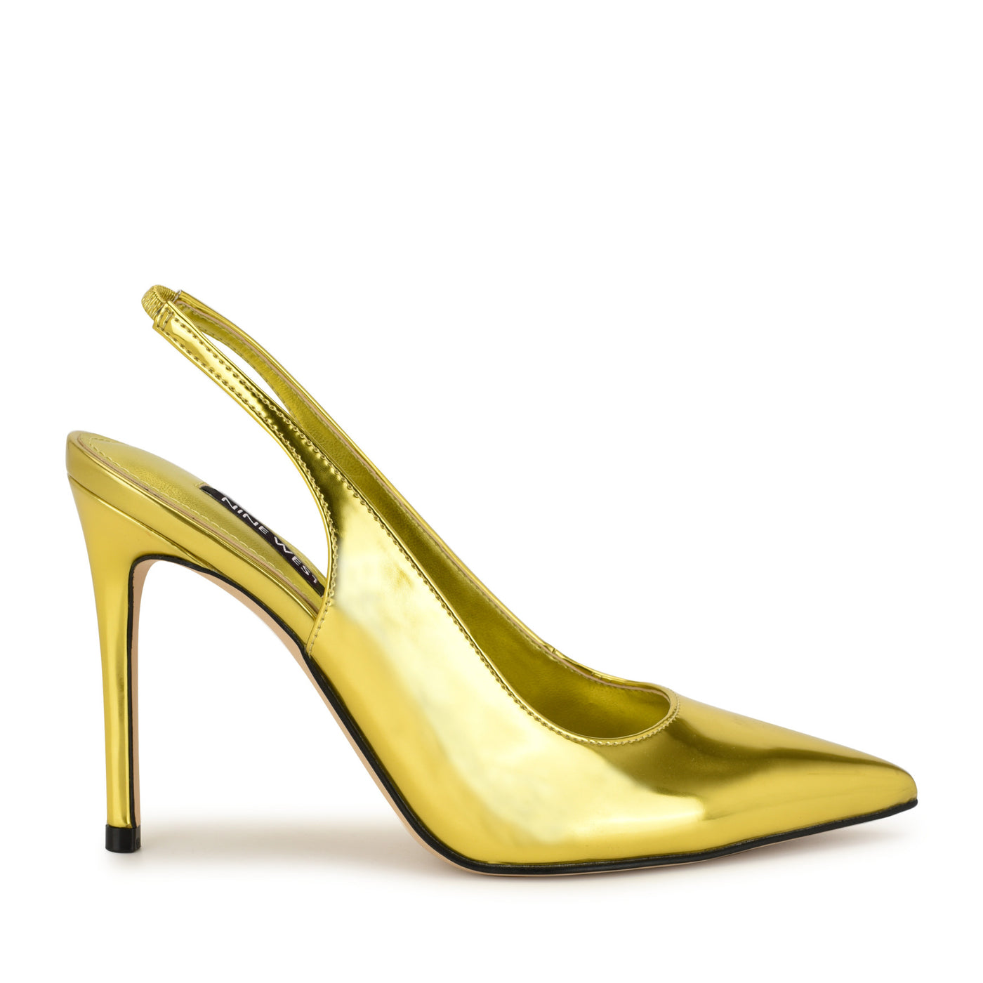 Women's Feather Pointy Toe Slingback Pumps - Yellow Mirror Patent ...