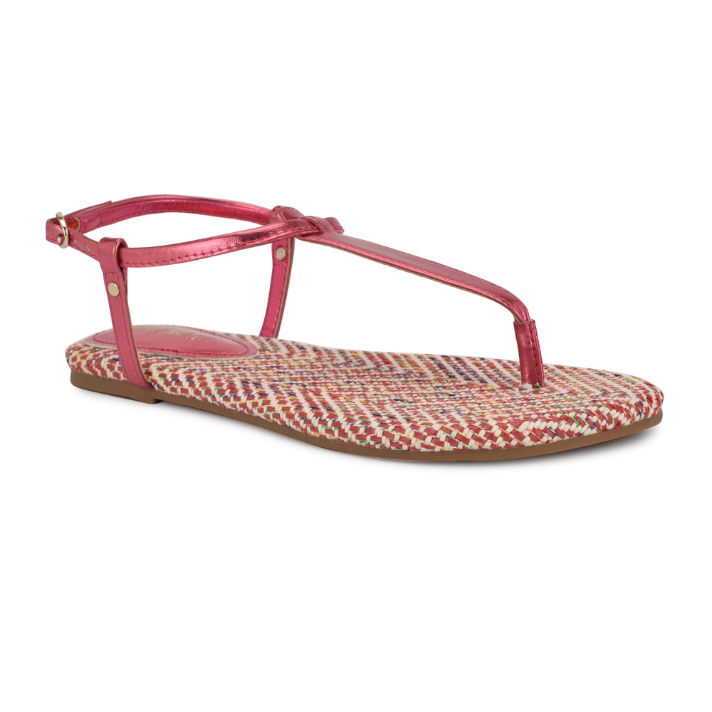 Women's Beriah Flat Thong Sandals - Pink Metallic | Nine West
