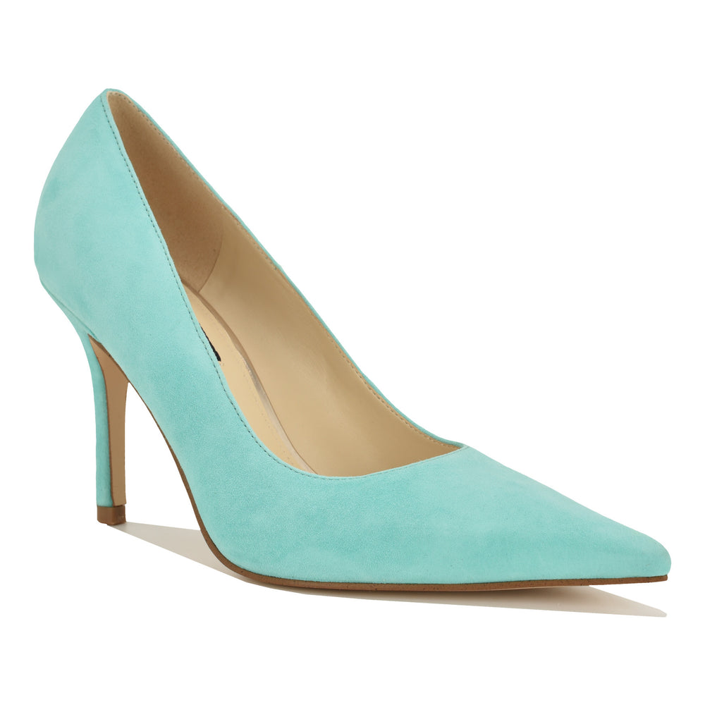 Women's Gemmha Leather Pointy Toe Pumps - Blue Suede | Nine West