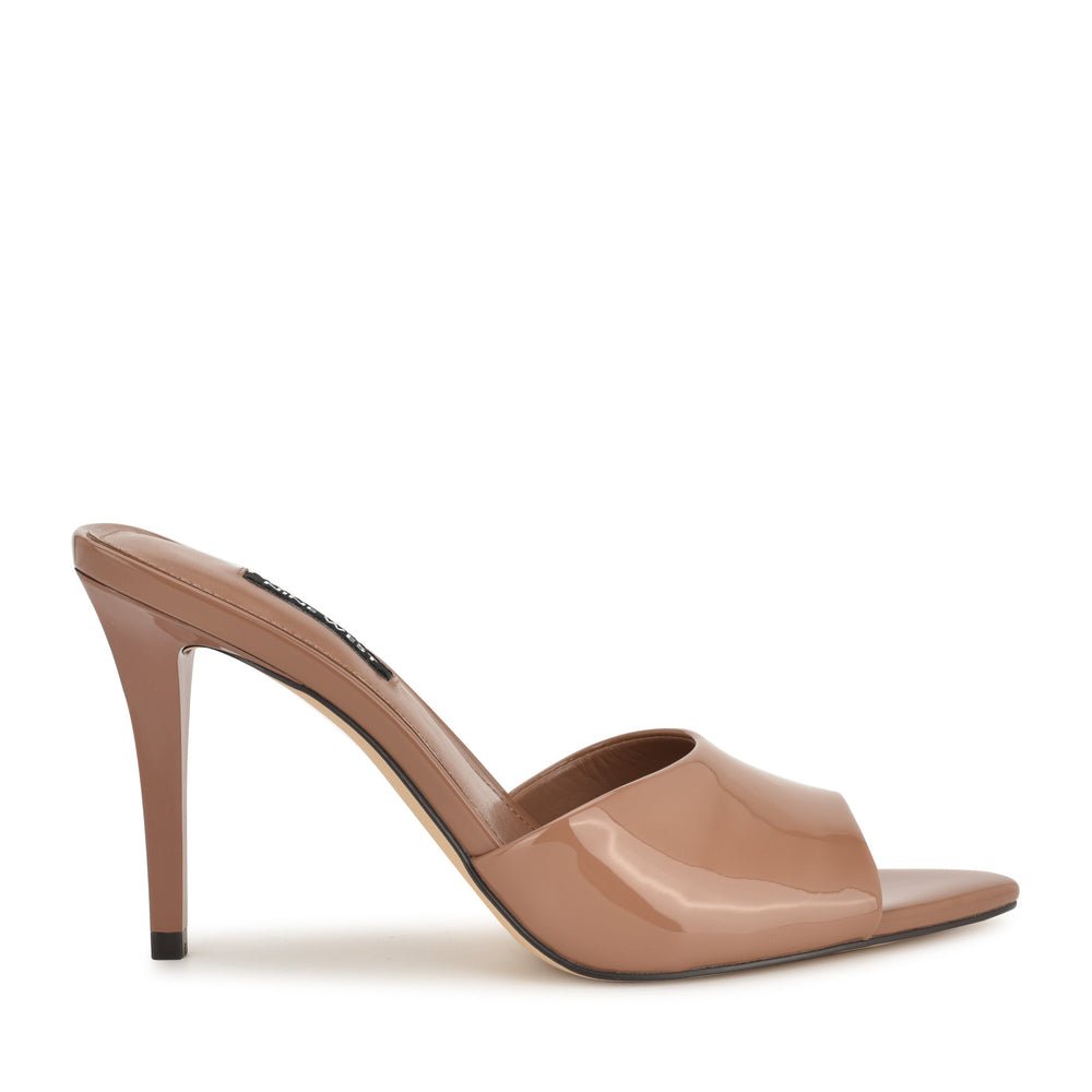 Women's Hather Dress Slide Sandals - Natural Patent | Nine West