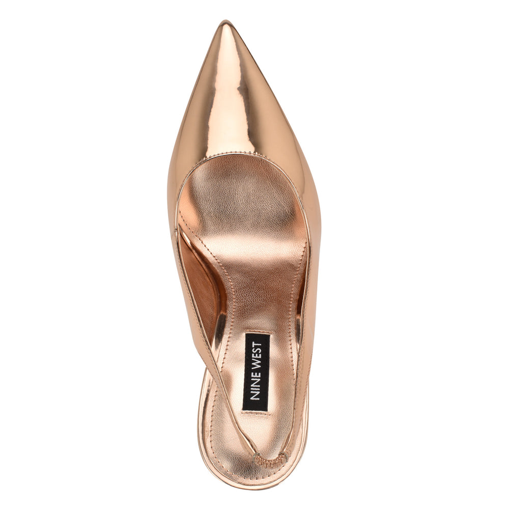 Women's Feather Pointy Toe Slingback Pumps - Rose Gold | Nine West
