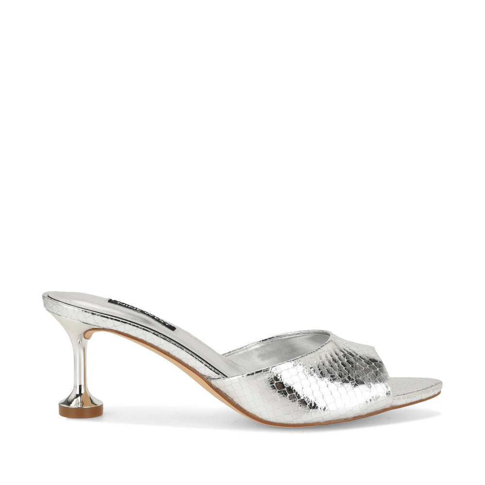 Women's Dabby Mule Sandals - Silver Snake Print | Nine West