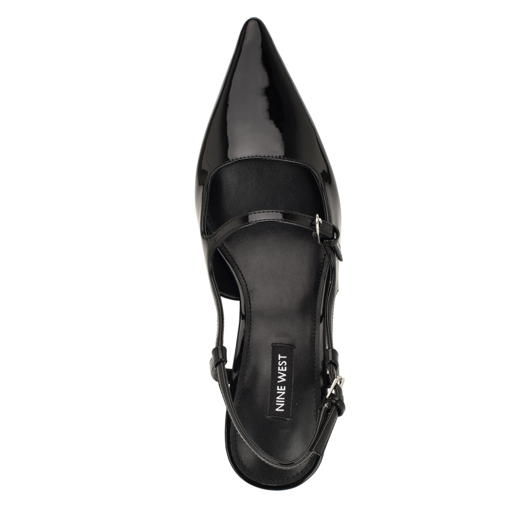 Women's Amayo Slingback Pumps - Black Patent | Nine West