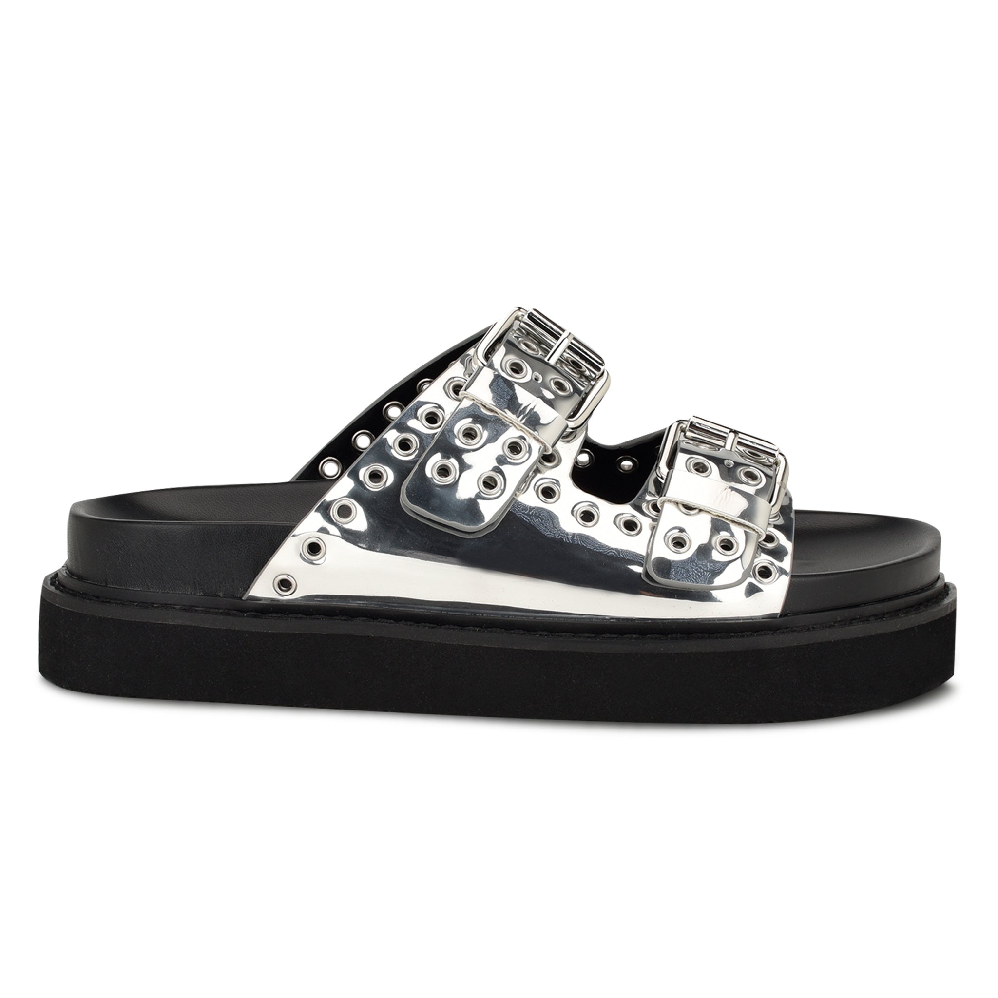 Eleny Buckle Slide Sandals - Nine West