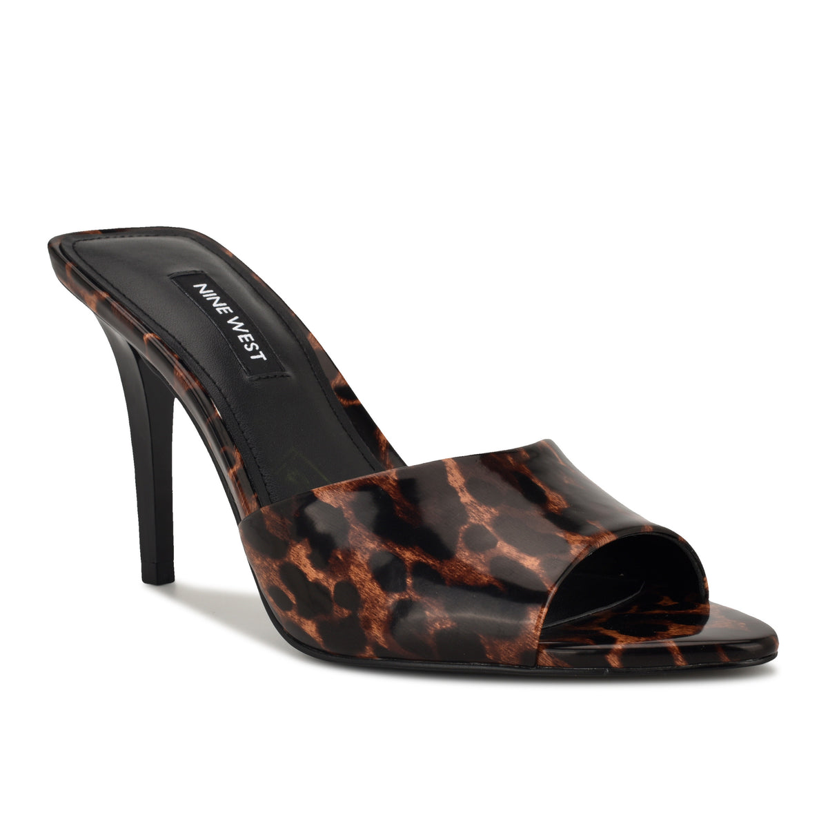Women's Hather Dress Slide Sandals - Patent Leopard | Nine West