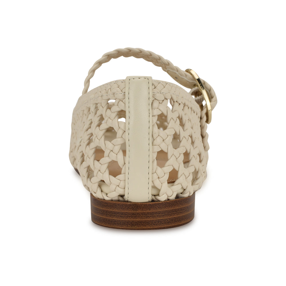 Women's Halie Woven Mary Jane Flats - Cream | Nine West