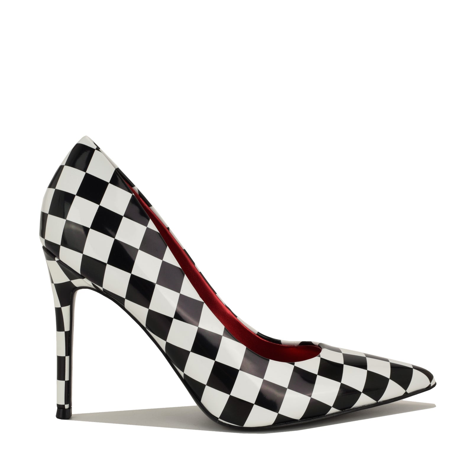 Women's Fresh Pointy Toe Pumps - Black and White Checker | Nine West