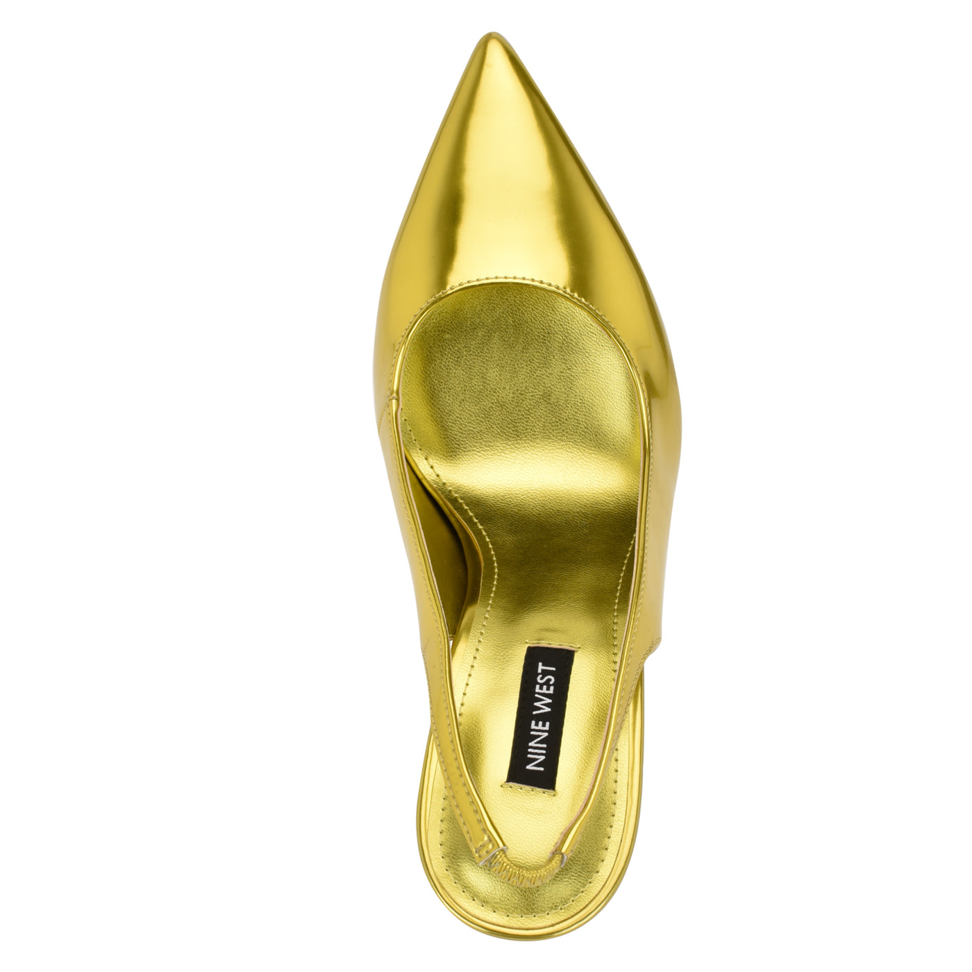 Women's Feather Pointy Toe Slingback Pumps - Yellow Mirror Patent ...